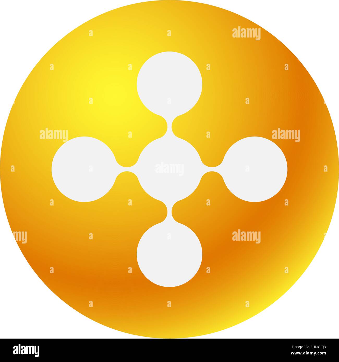 Connected circles, nodes as technology, tech, electronics and ...
