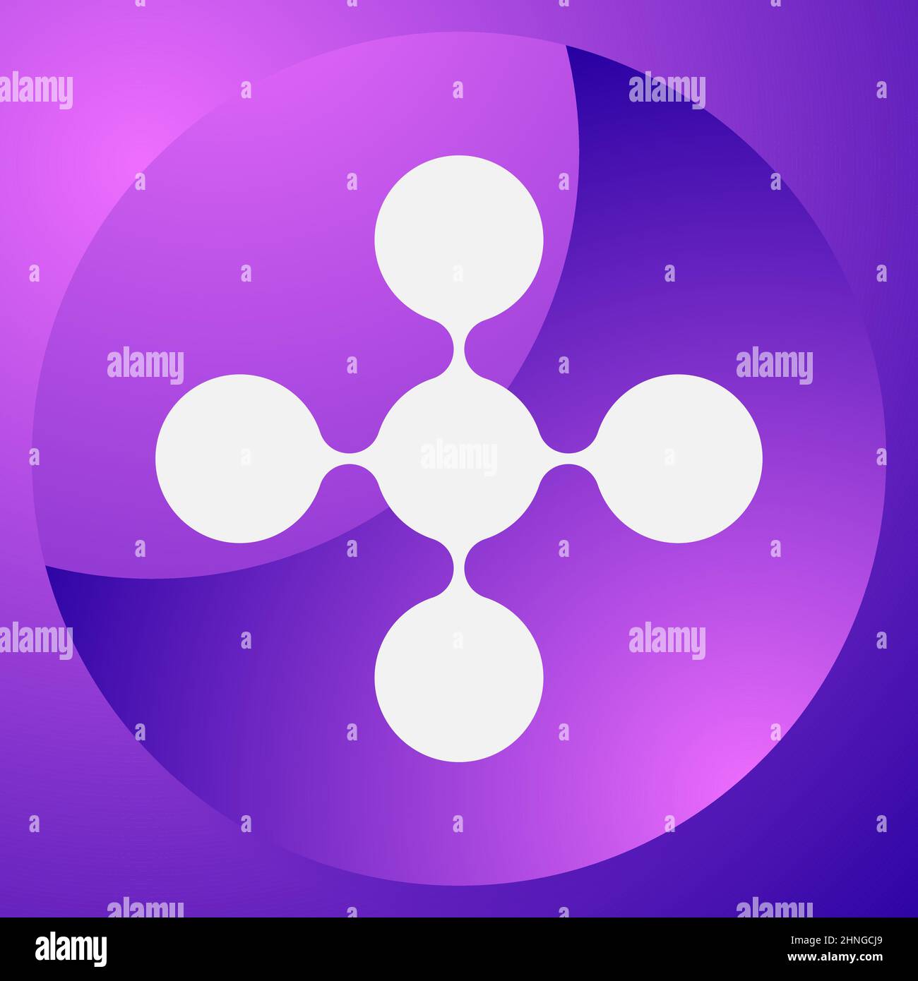 Connected circles, nodes as technology, tech, electronics and ...