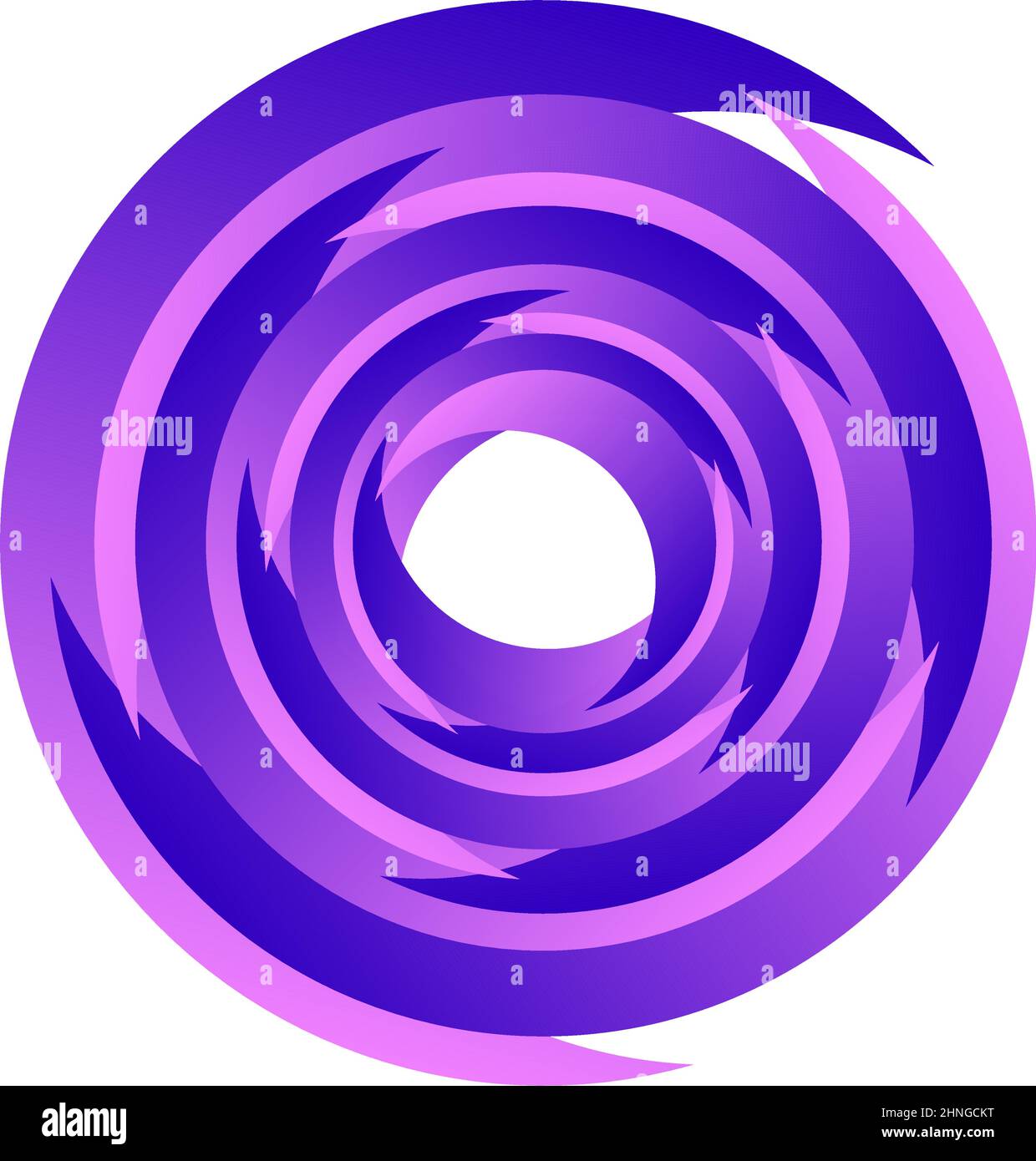 Spiral, swirl, twirl. Rotating segmented circle, circular swoosh circle ...