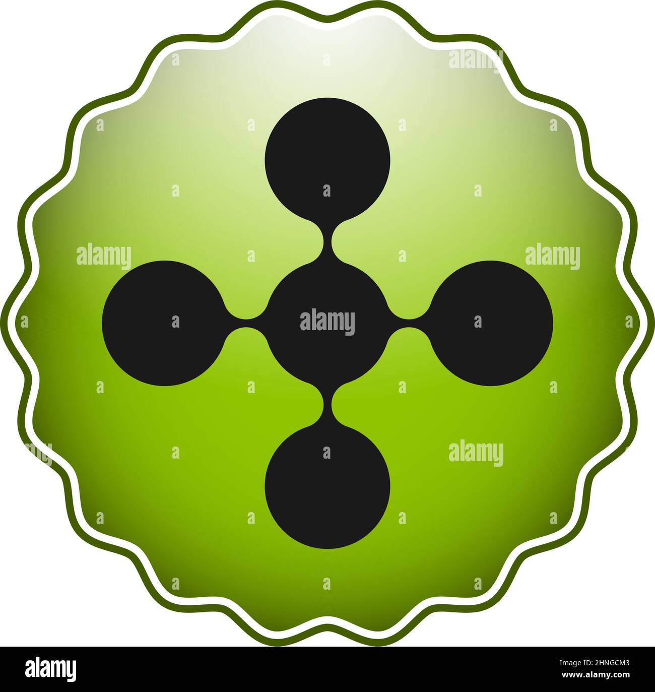 Connected circles, nodes as technology, tech, electronics and ...