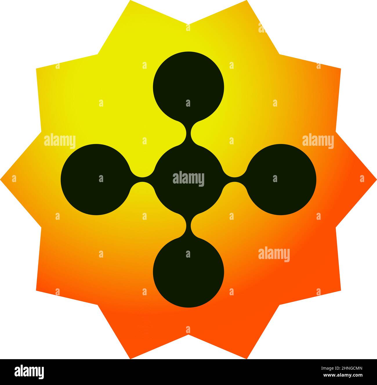 Connected circles, nodes as technology, tech, electronics and ...