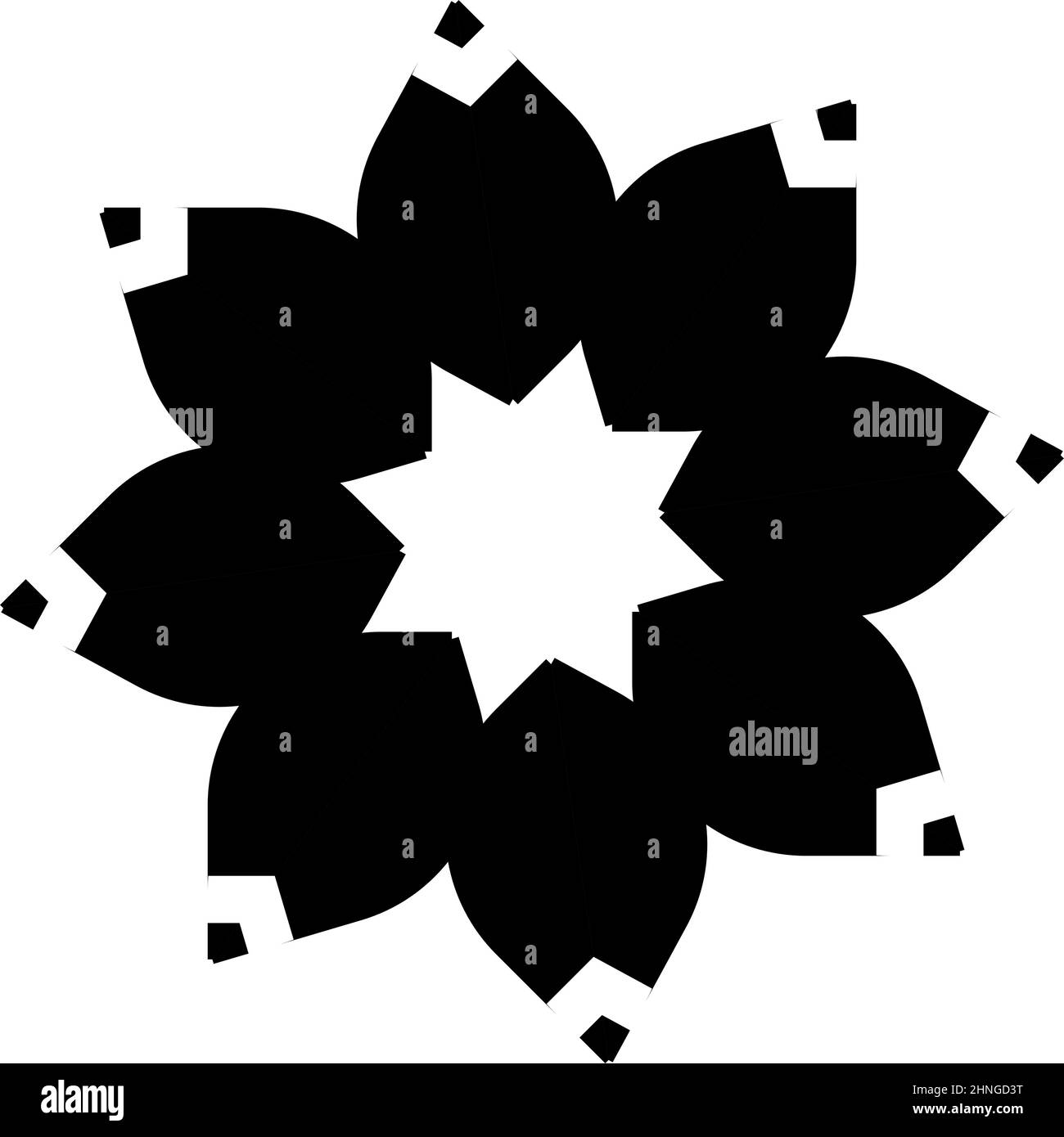 Symmetric, mirrored circular mandala, motif abstract geometric circle ...