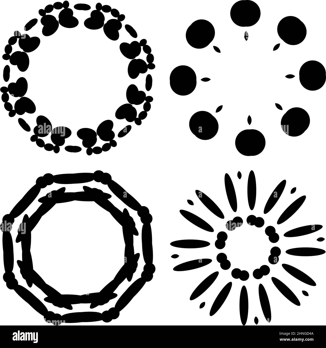 Symmetric, mirrored circular mandala, motif abstract geometric circle ...