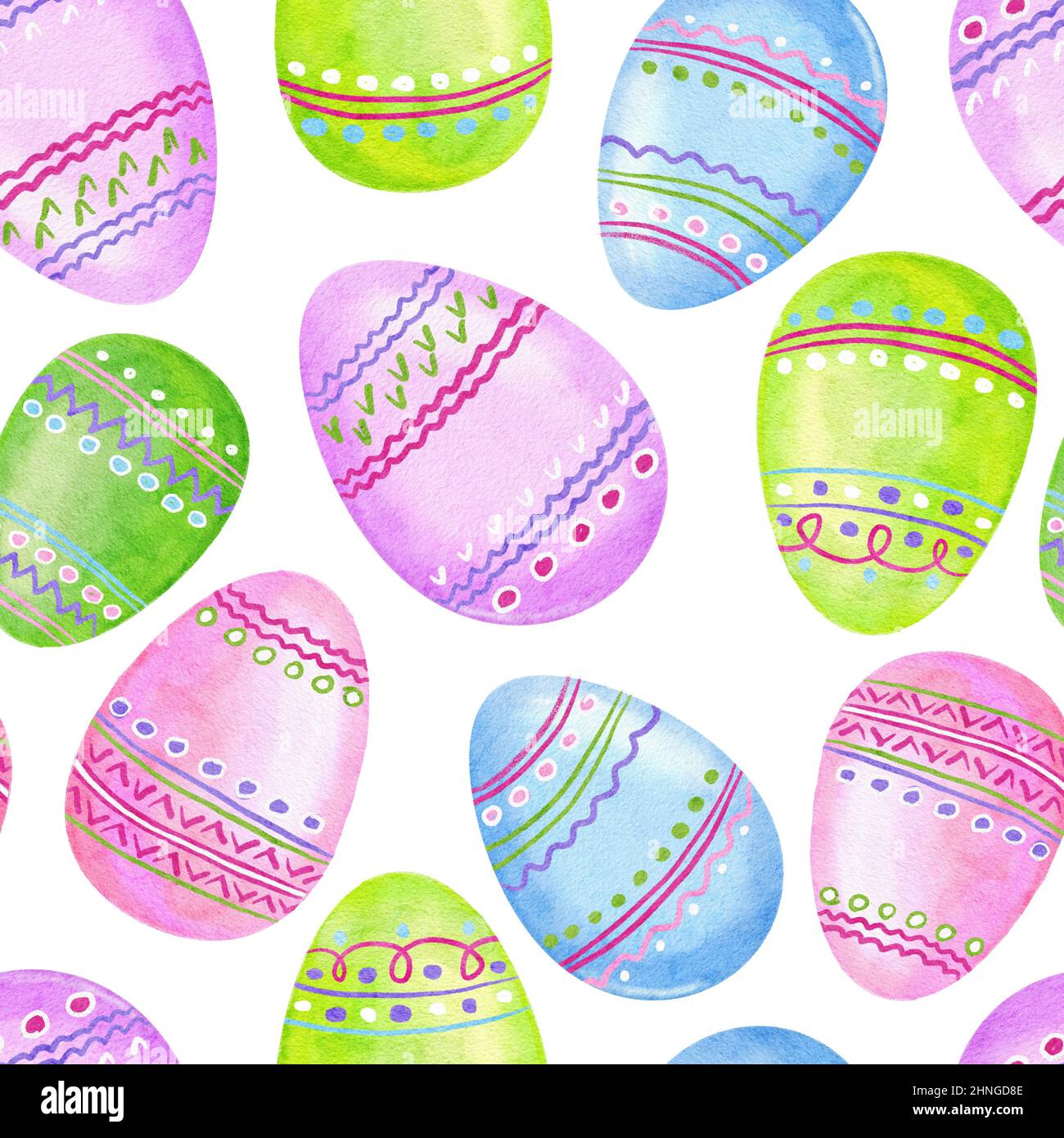Hand drawn easter pattern with bunnies hi-res stock photography and ...