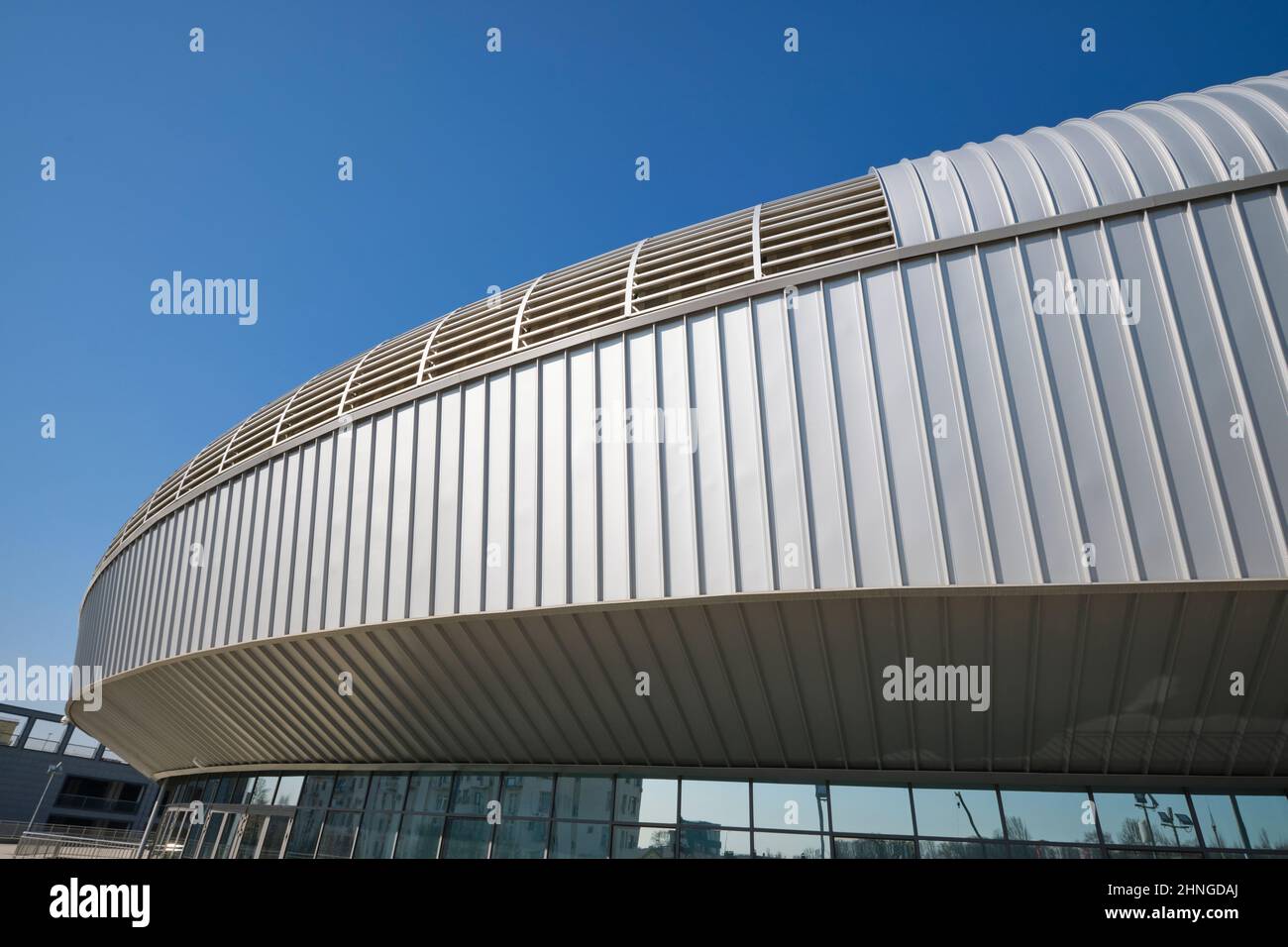 The futuristic, round, spaceship looking exterior facade. At the Humo ...