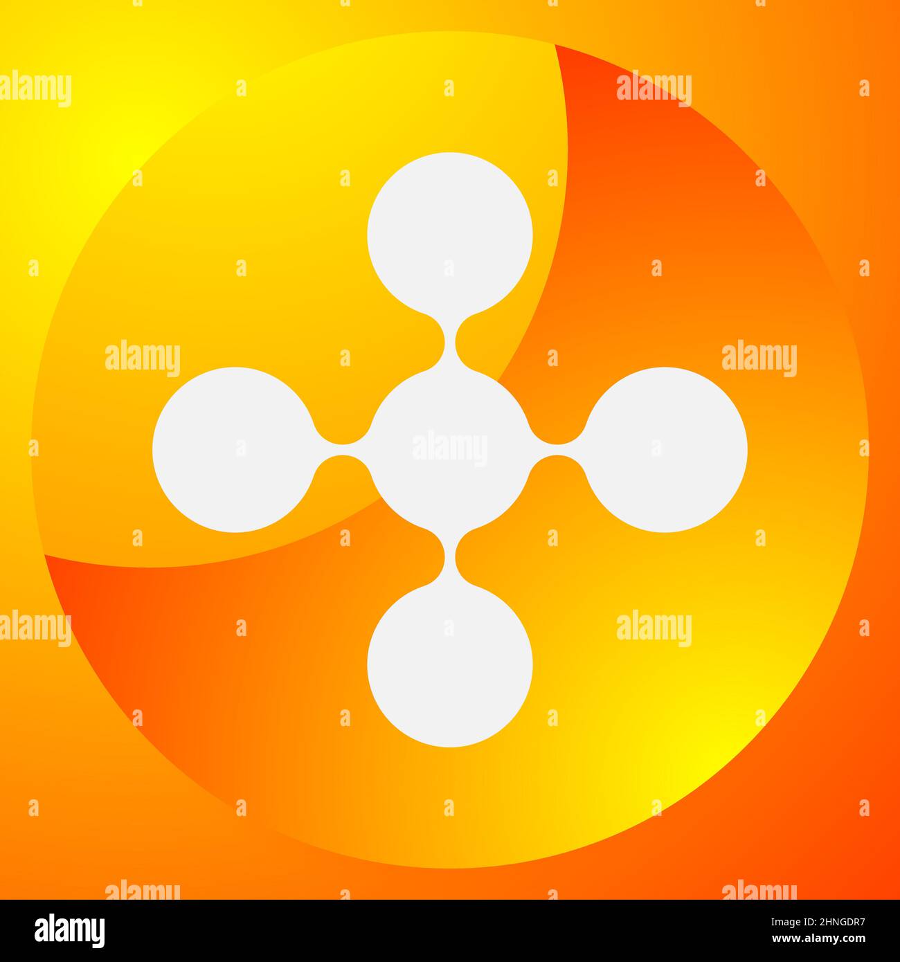 Connected circles, nodes as technology, tech, electronics and ...