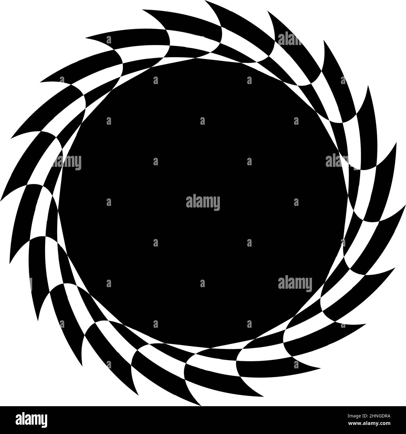 Abstract circular, radial geometric motif, icon, symbol shape - stock ...