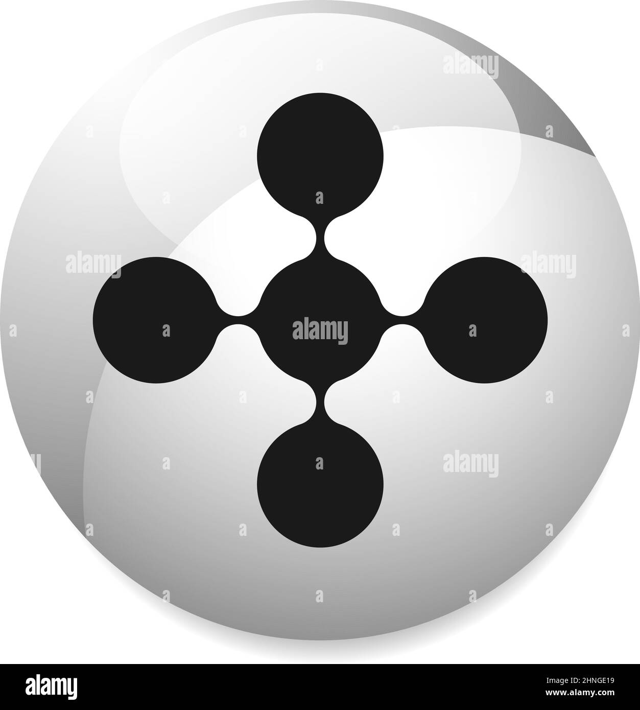 Connected circles, nodes as technology, tech, electronics and ...