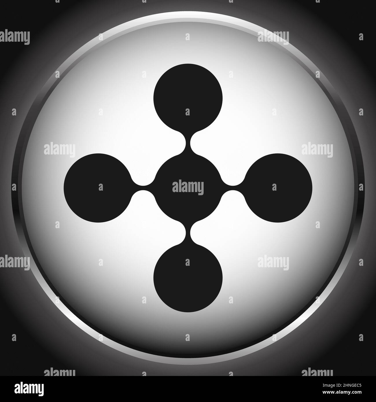 Connected circles, nodes as technology, tech, electronics and ...