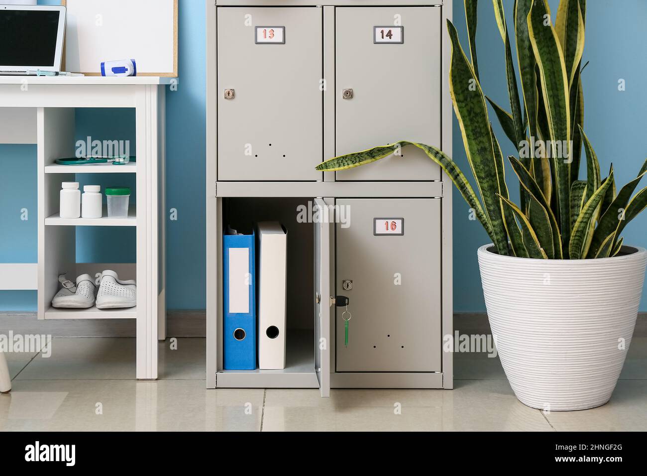 Interior of doctor's office with locker in clinic Stock Photo - Alamy