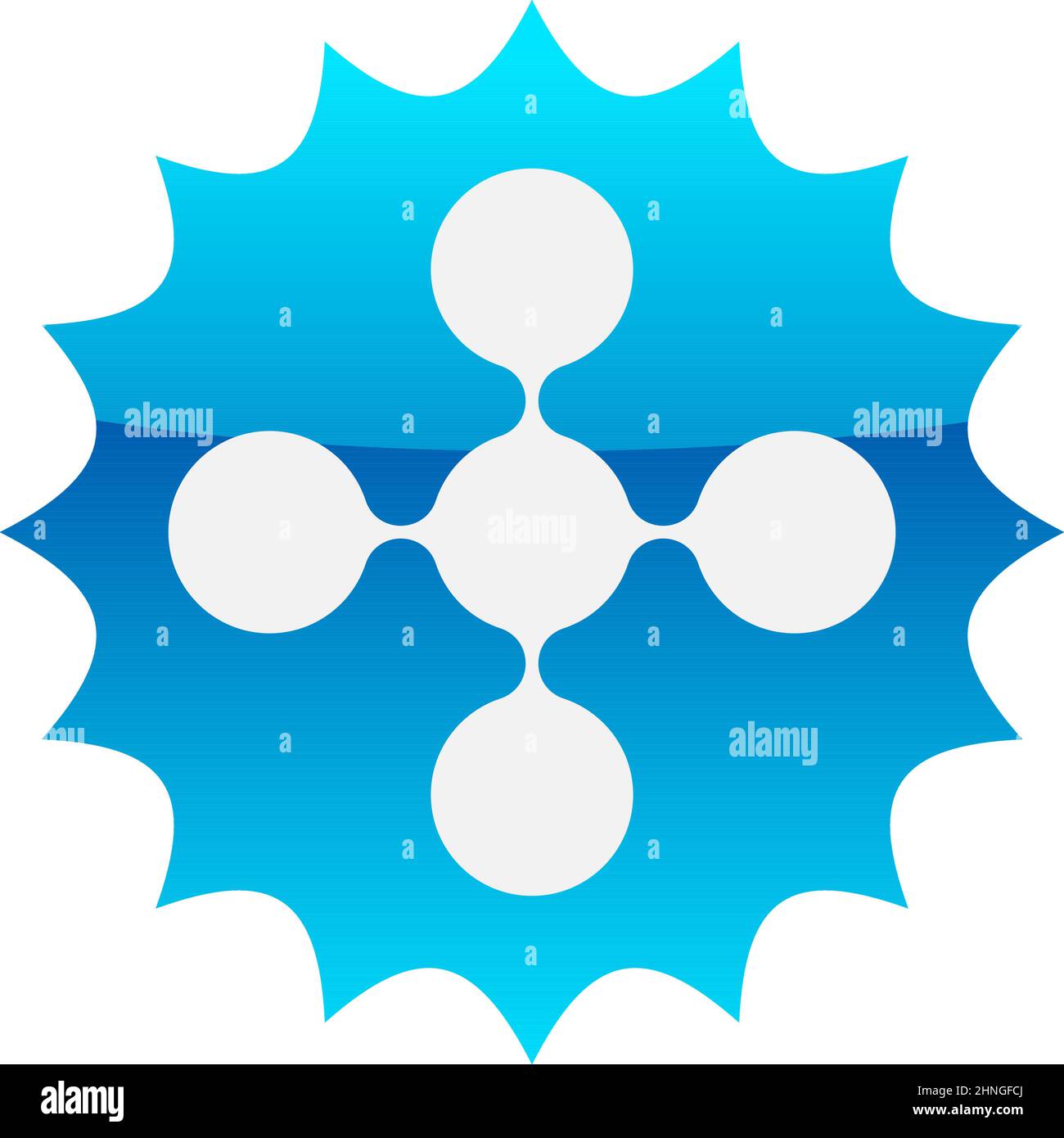 Connected circles, nodes as technology, tech, electronics and ...