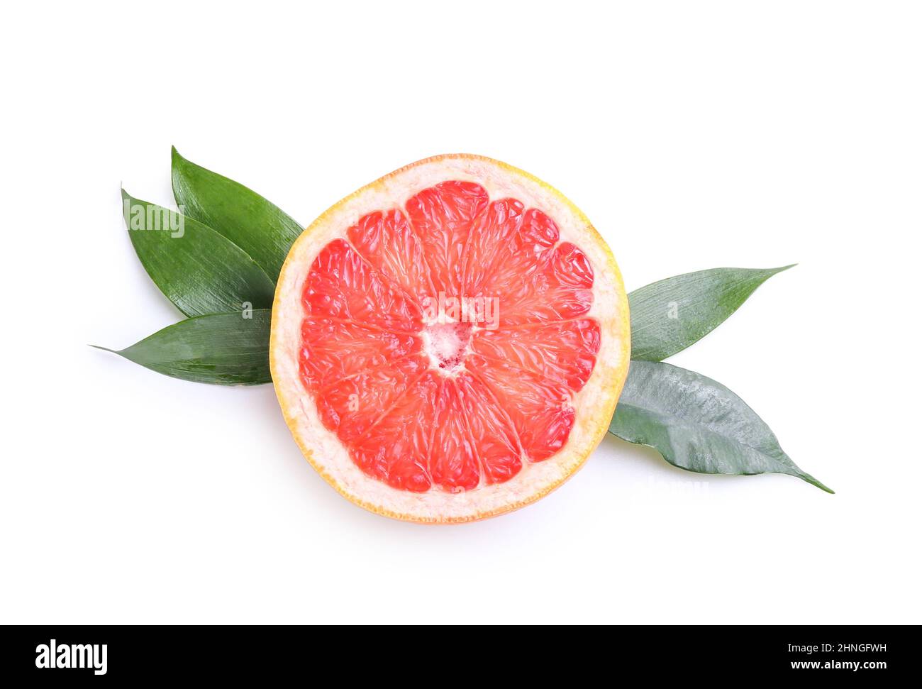Fresh half grapefruit on white background Stock Photo - Alamy