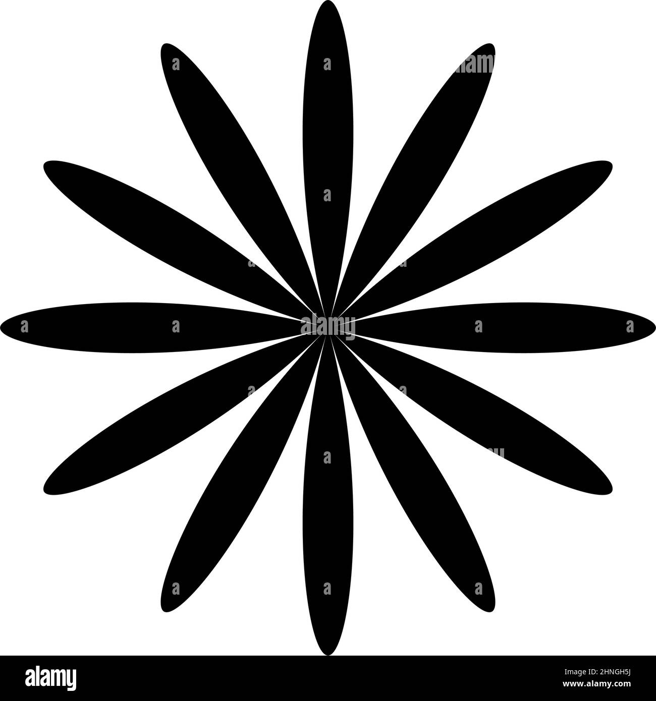 Simple flower shapes, petals silhouette - stock vector illustration ...
