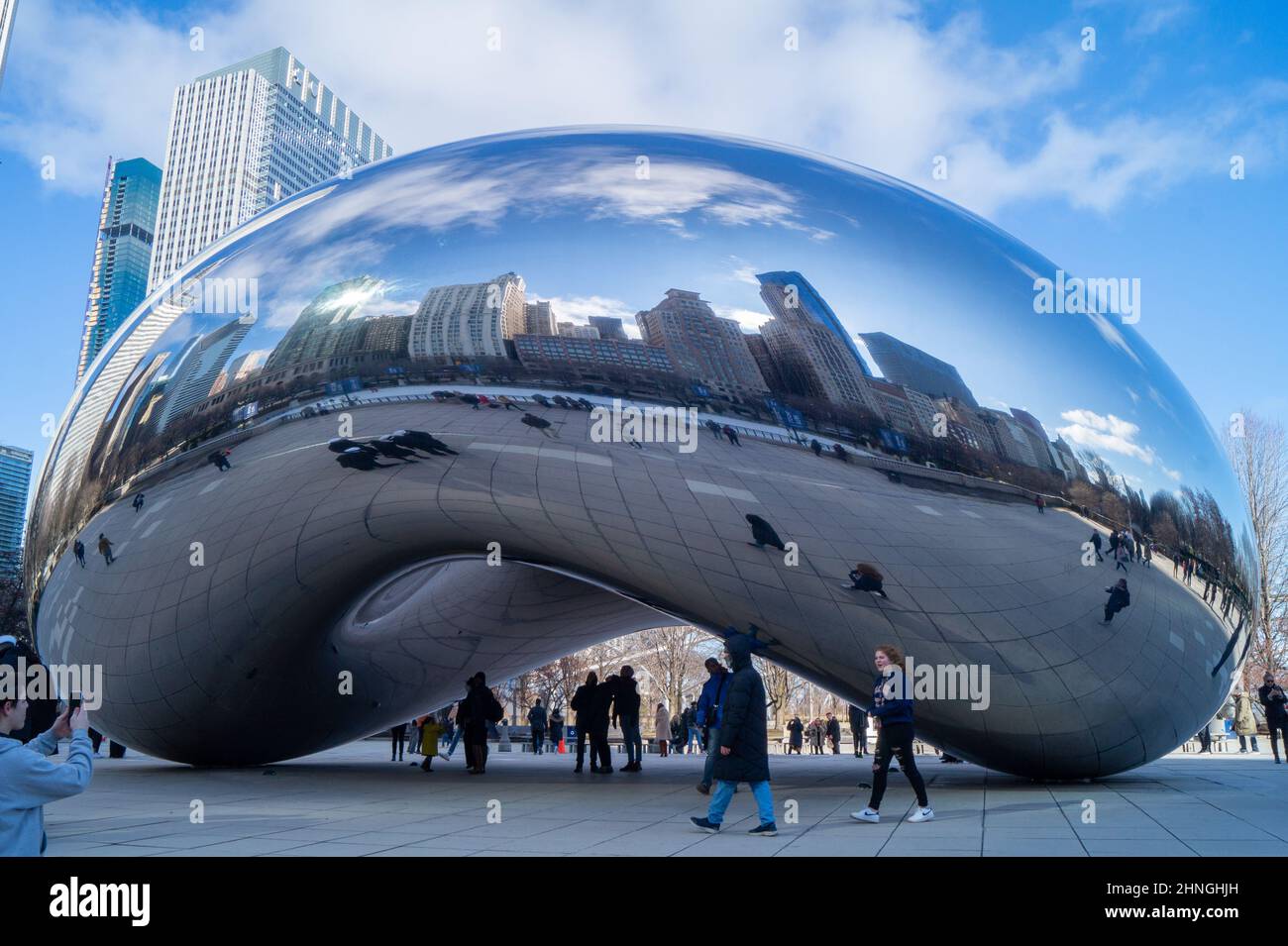 The Bean also known as Cloud Gate in Downtown Chicago, Illinois Stock ...