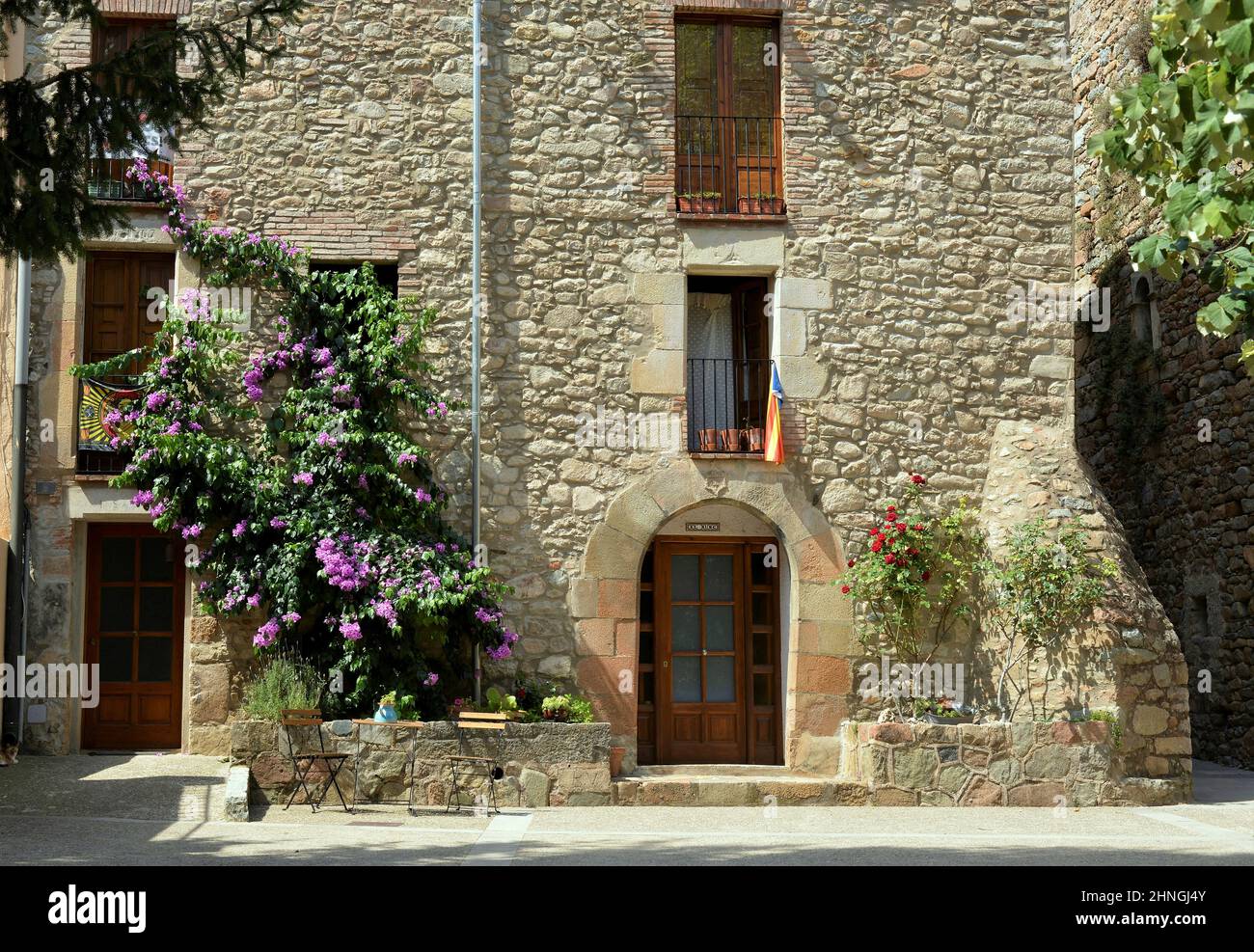 Old town of Ossor in the region of La Selva province of Gerona ...
