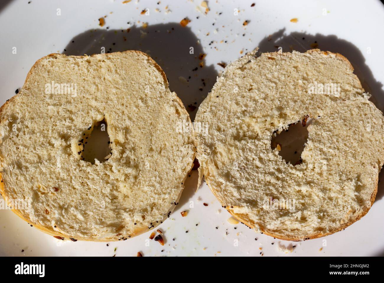 High-Angle View of Sliced Everything Bagel - Perfect for Breakfast or ...