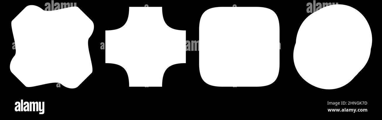 Abstract geometric form, shape. Distorted, deformed patch element ...