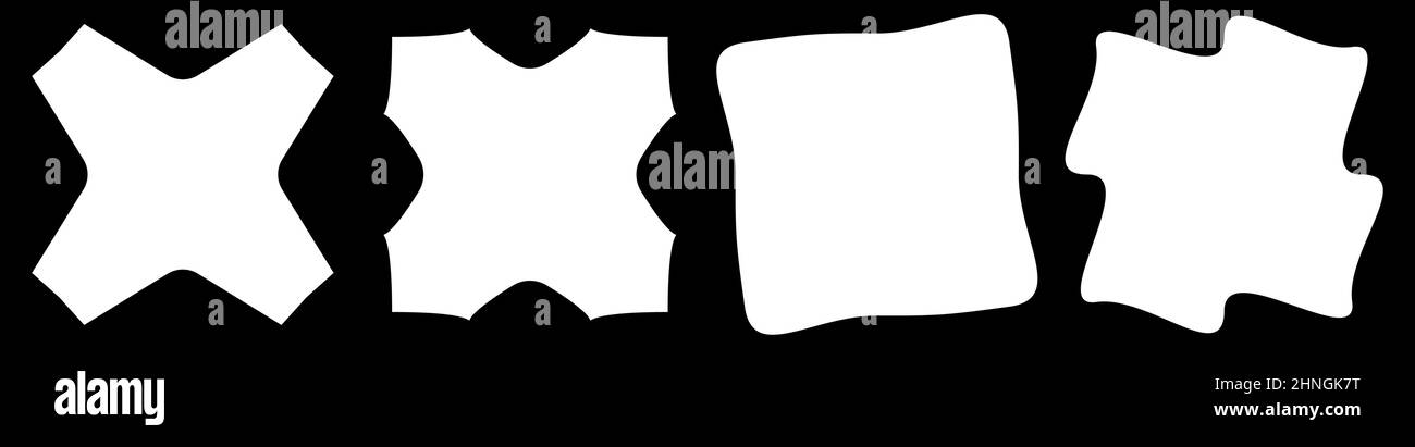 Abstract geometric form, shape. Distorted, deformed patch element ...