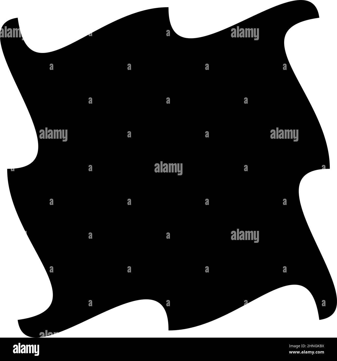 Abstract geometric form, shape. Distorted, deformed patch element ...