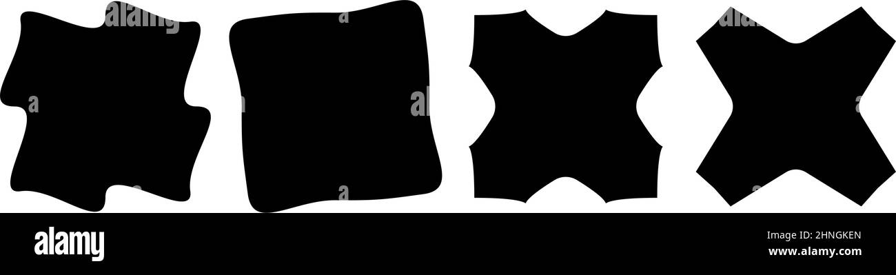 Abstract geometric form, shape. Distorted, deformed patch element ...