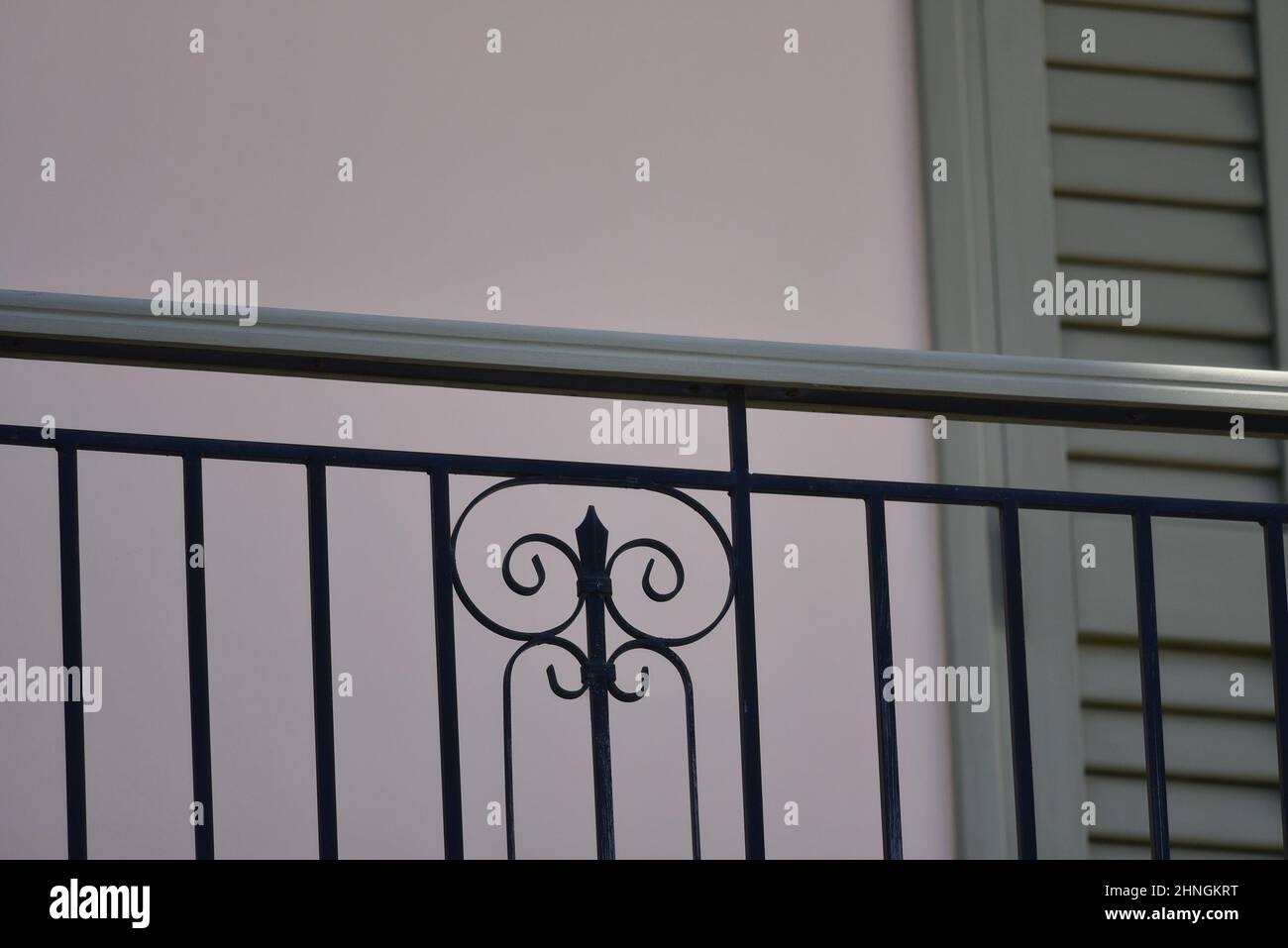 Traditional Neoclassical house handcrafted wrought iron balcony railing ...