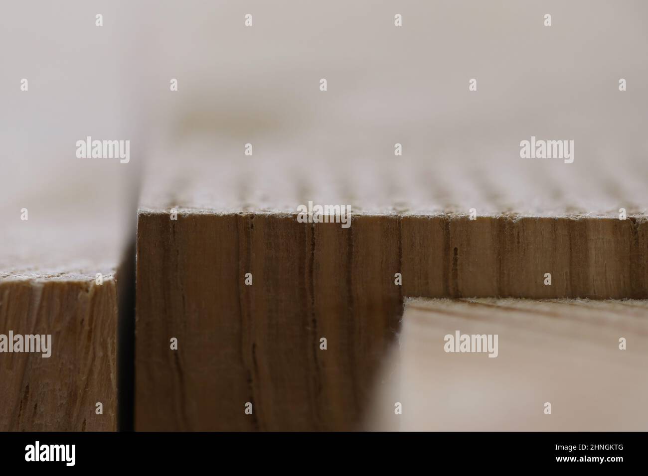 Strong end face of natural beige wood close-up Stock Photo - Alamy