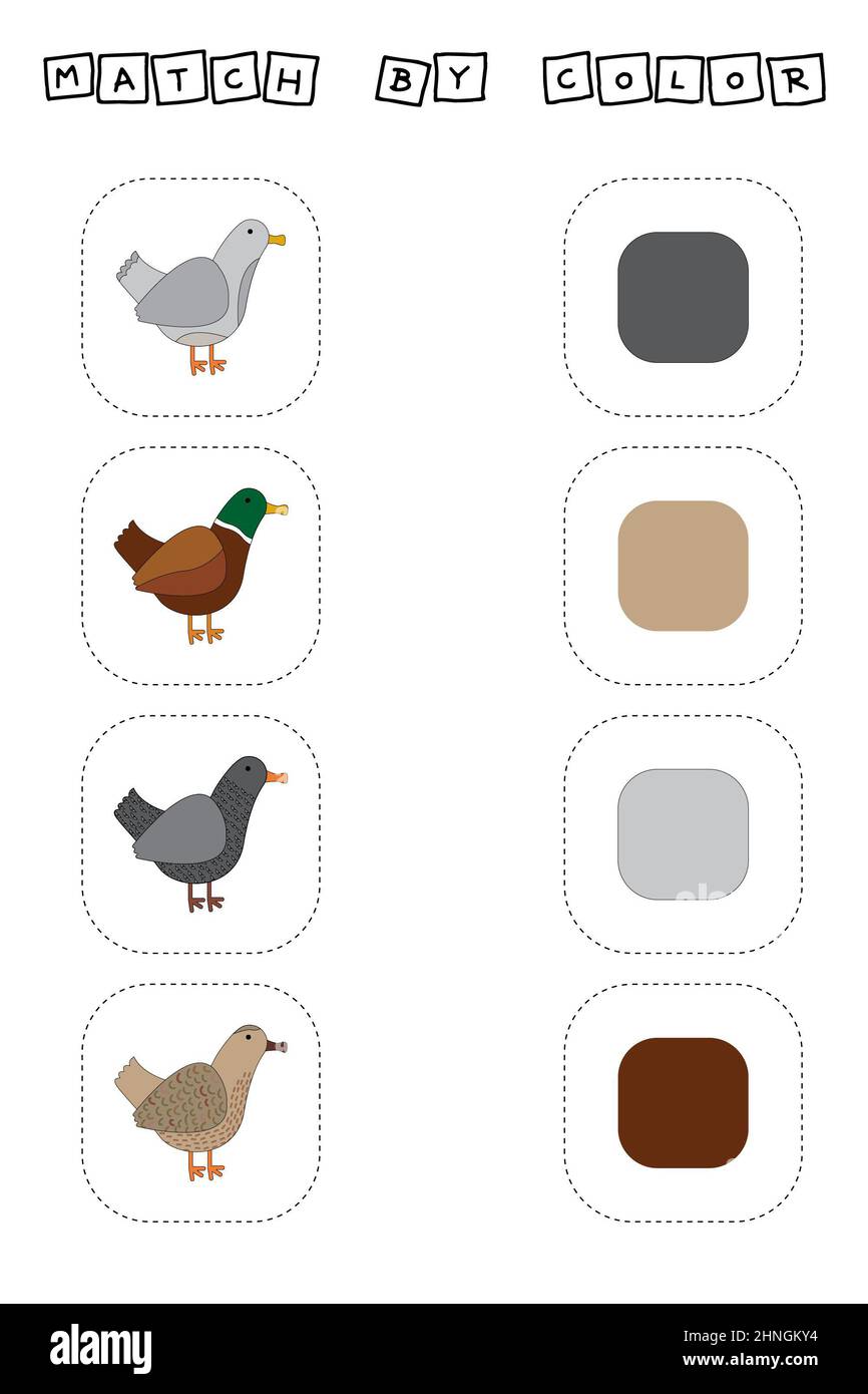 worksheet vector design, challenge to connect the pets ducks with its ...