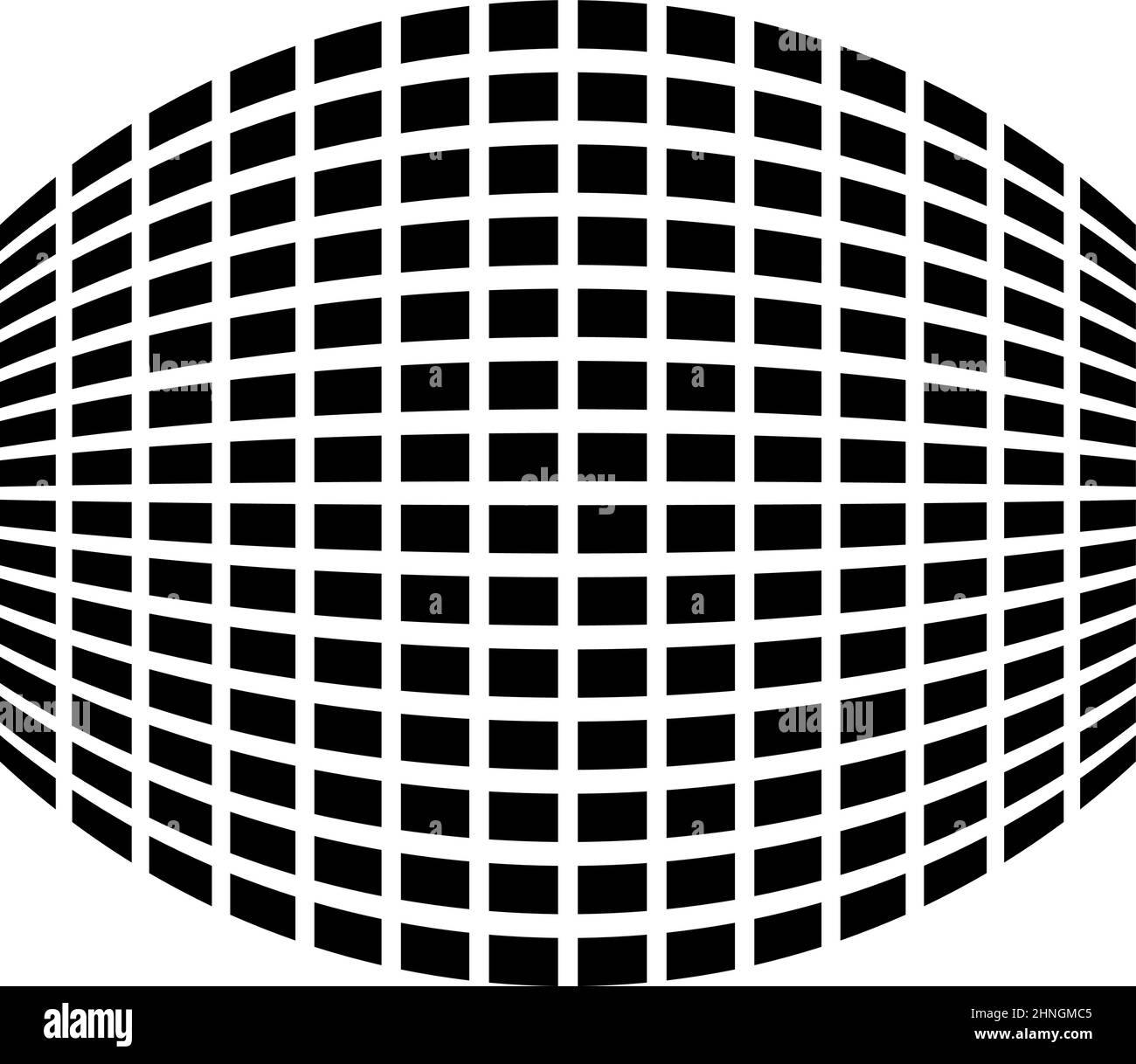 Square mosaic, grid, mesh with distort, deform effect. Abstract ...