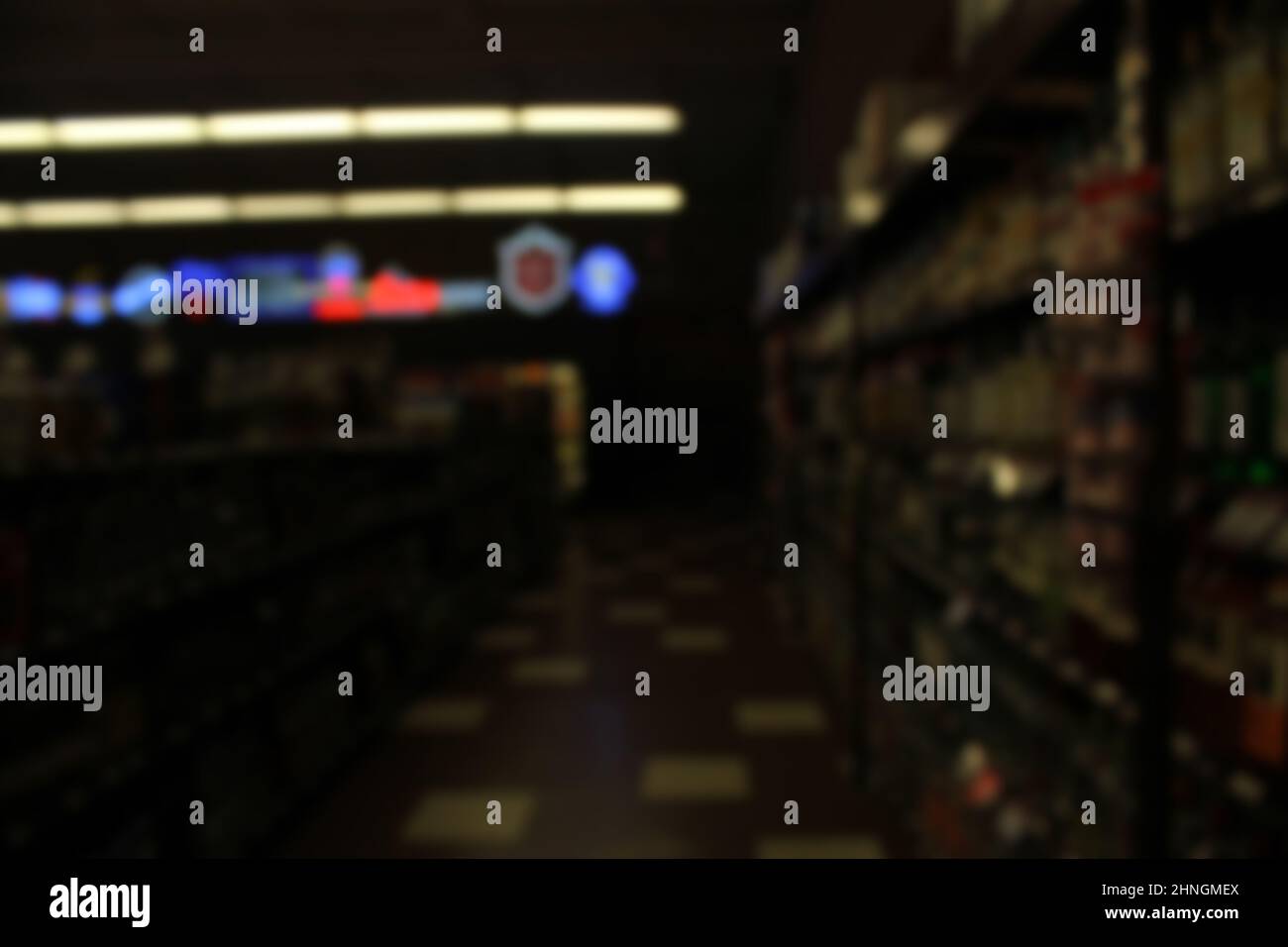 Blur Background Liquor and Wine Store Stock Photo - Alamy