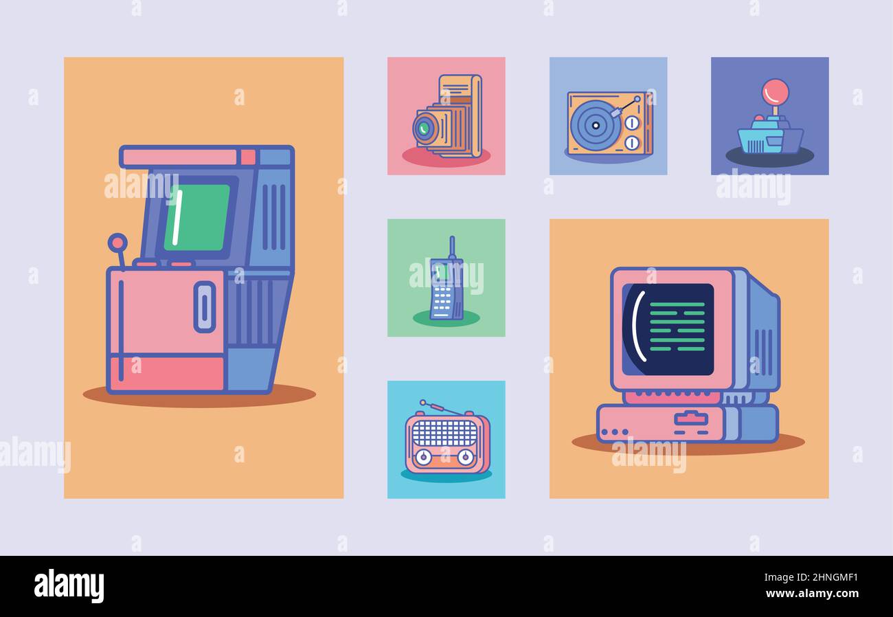 retro tech equipment Stock Vector Image & Art - Alamy