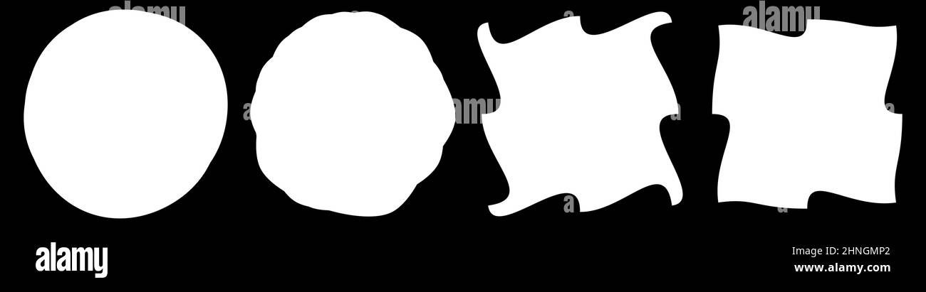 Abstract geometric form, shape. Distorted, deformed patch element ...