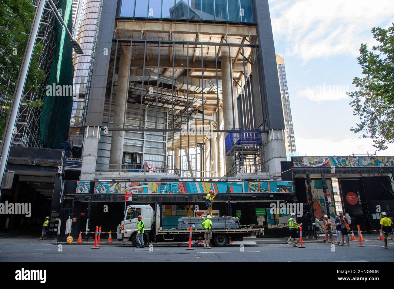 Construction work in the Sydney Central Business District Stock Photo ...