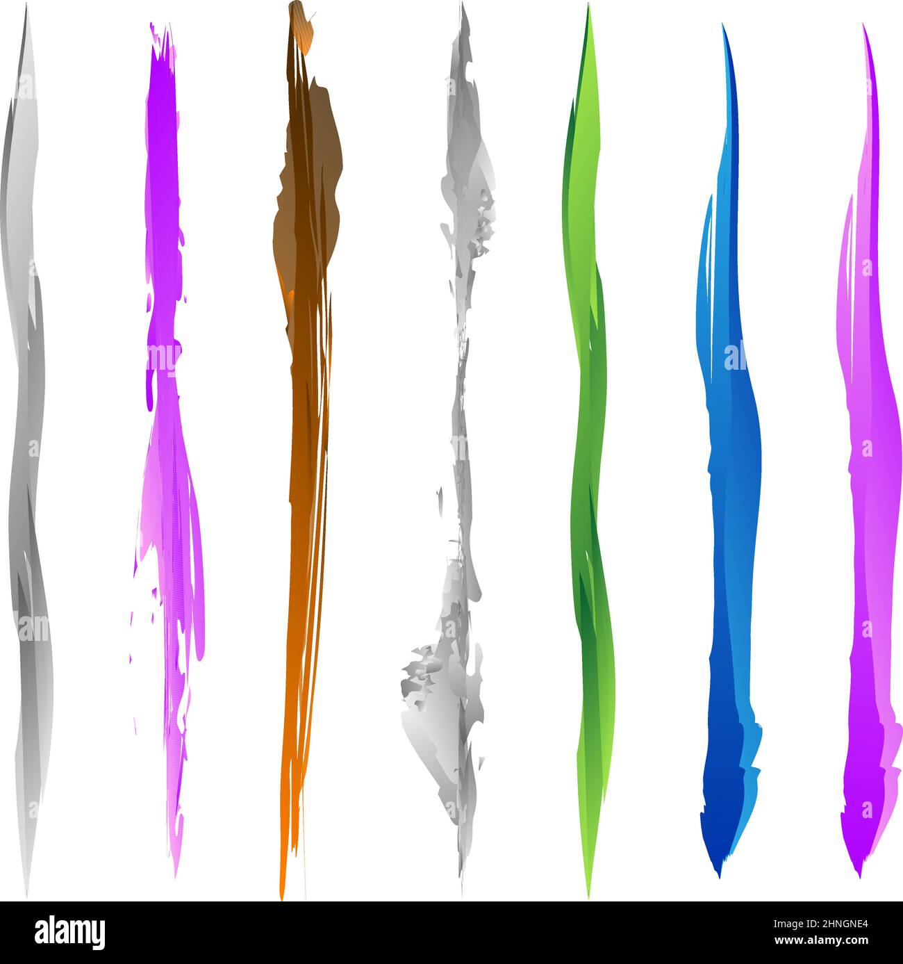 Grunge, grungy, textured paint effect brushstrokes. Paintbrush freehand ...