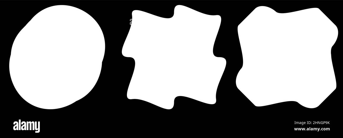 Abstract geometric form, shape. Distorted, deformed patch element ...