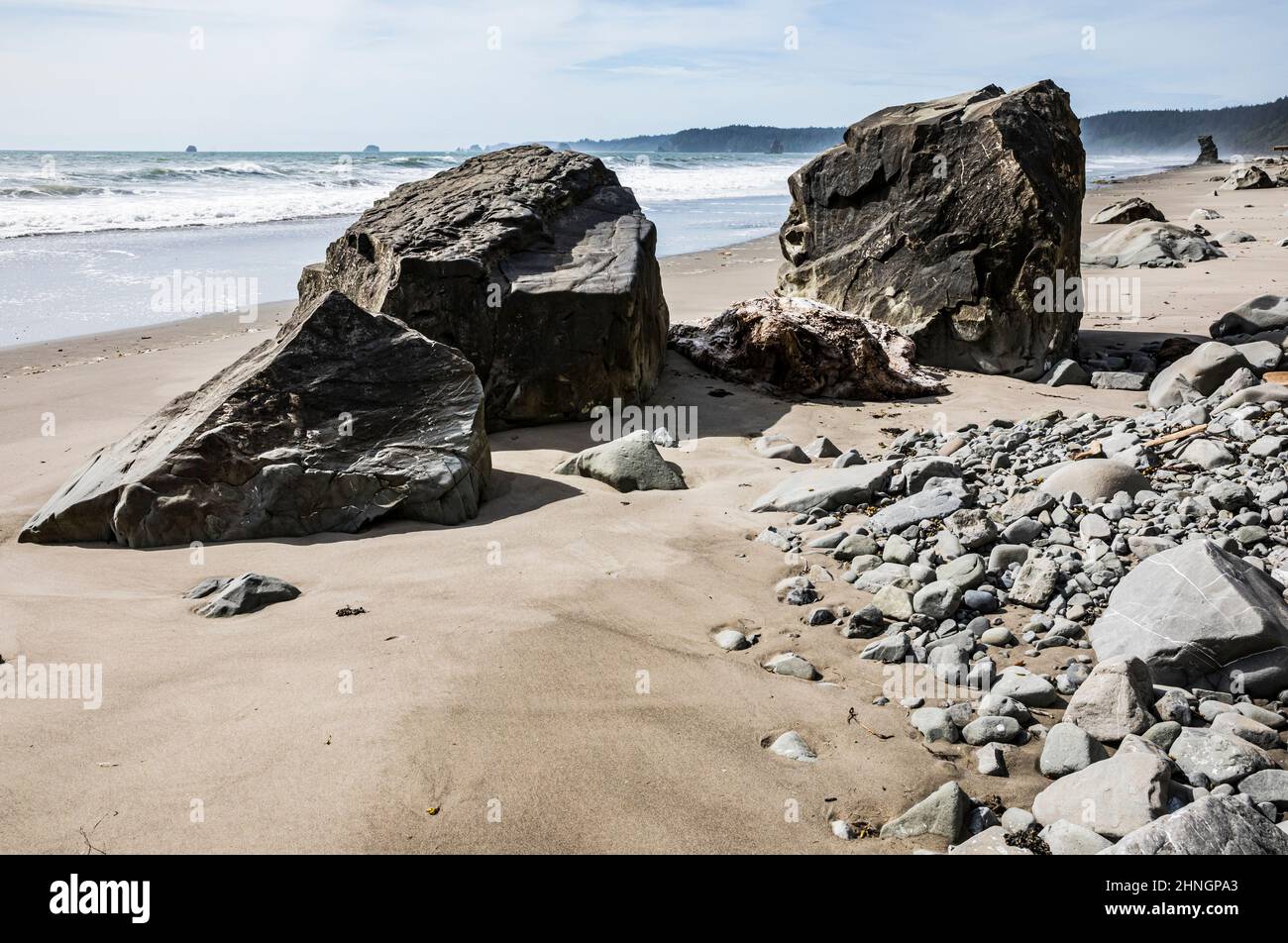 Rocks and beach in Olympic National Park Coastal Strip and Olympic ...