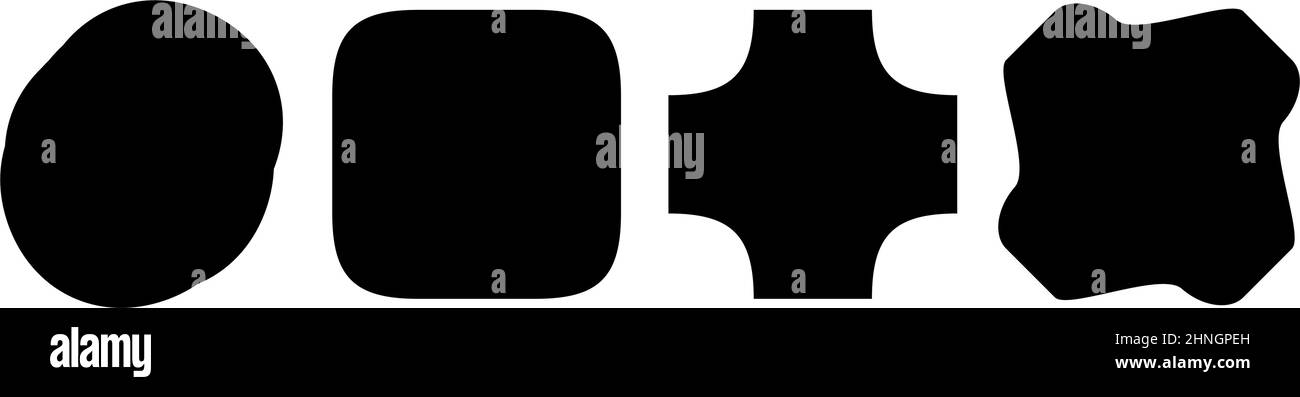 Abstract geometric form, shape. Distorted, deformed patch element ...