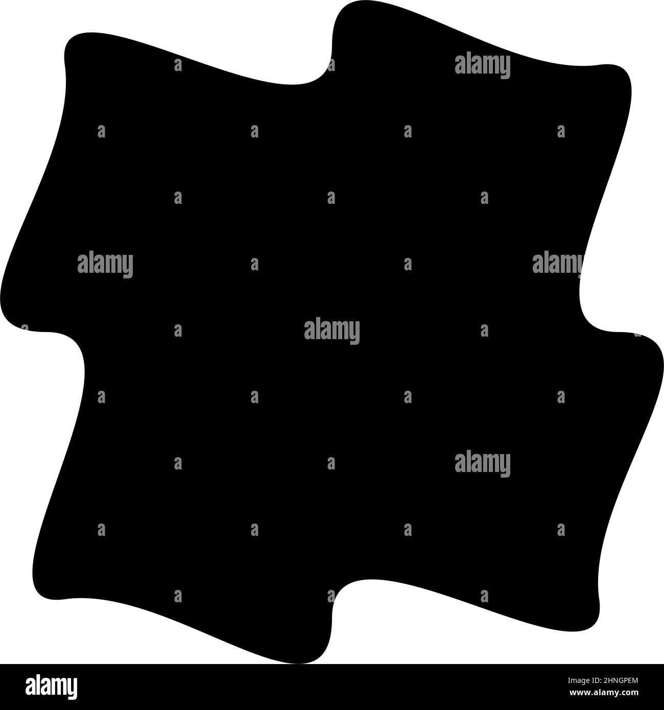 Abstract geometric form, shape. Distorted, deformed patch element ...