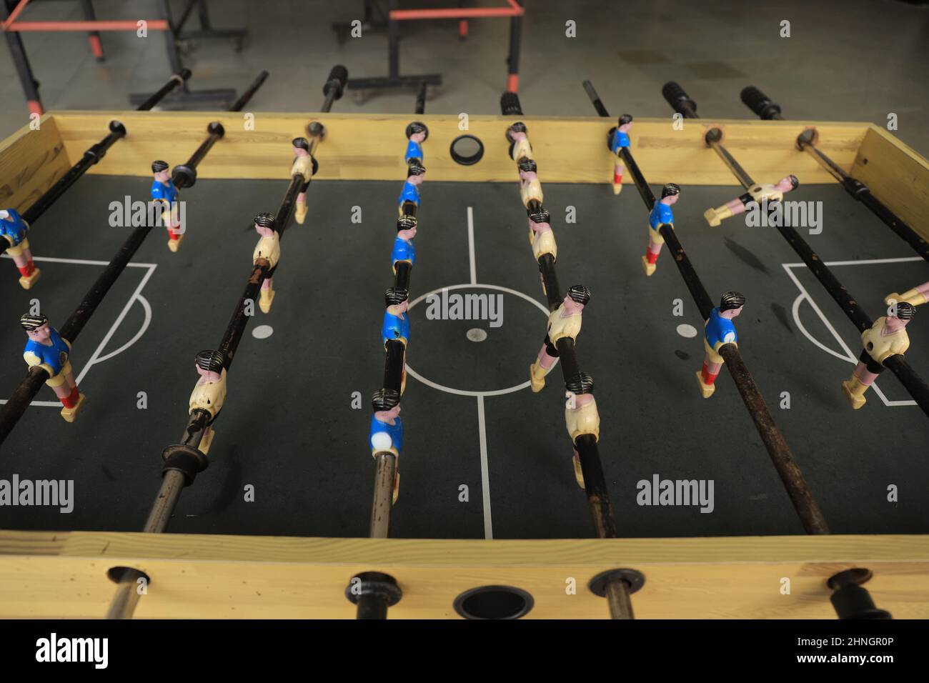 foosball table soccer. A table soccer game Stock Photo - Alamy