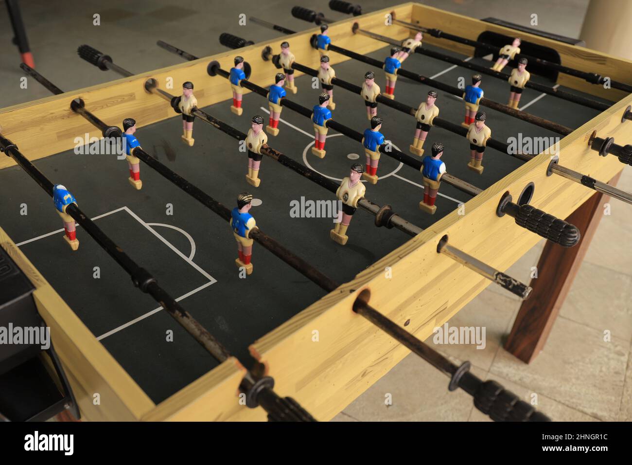 foosball table soccer. A table soccer game Stock Photo - Alamy