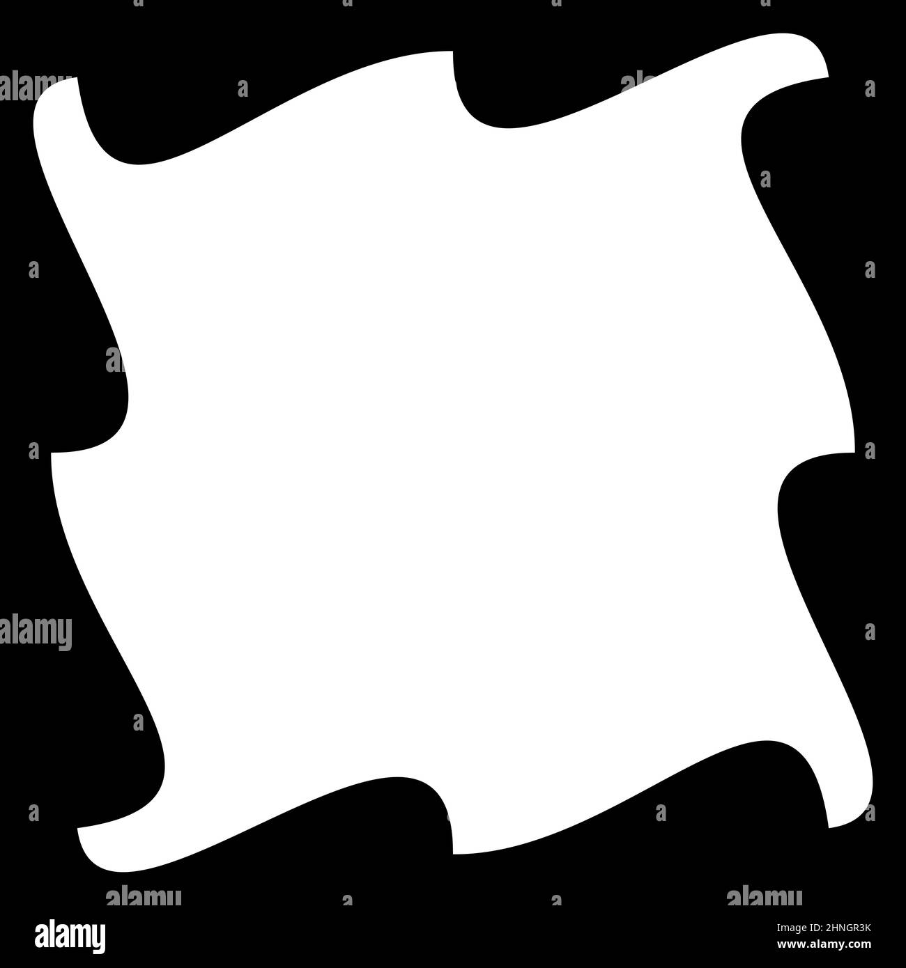 Abstract geometric form, shape. Distorted, deformed patch element ...