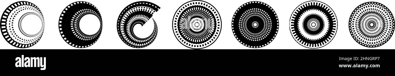 Set of abstract circle graphic. Geometric circle, ring design element ...