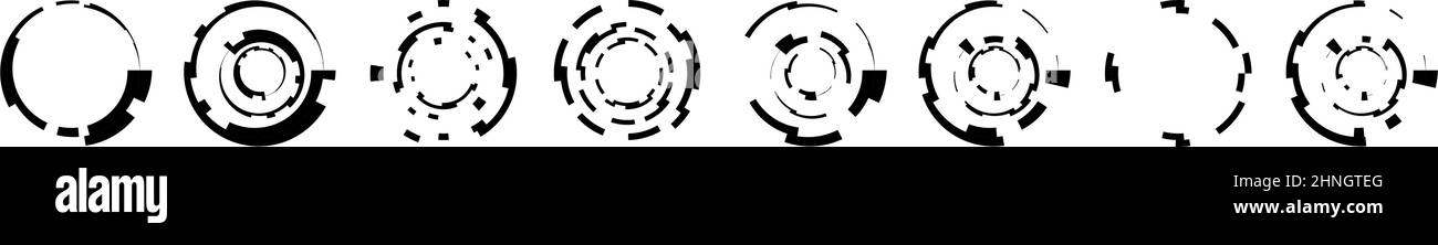 Set of abstract circle graphic. Geometric circle, ring design element ...