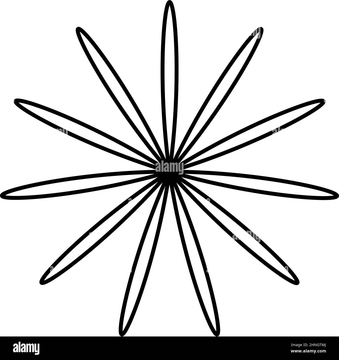 Simple flower shapes, petals silhouette - stock vector illustration ...