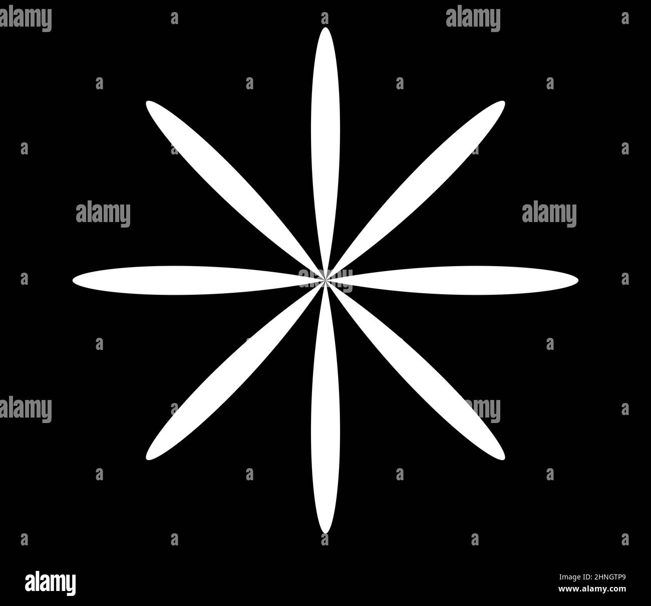 Simple flower shapes, petals silhouette - stock vector illustration ...