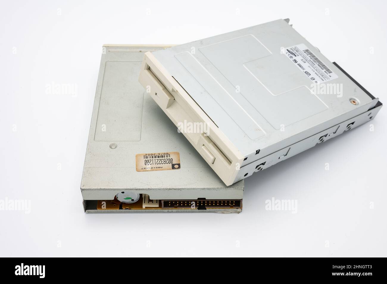 Gray floppy disks on a white background Stock Photo - Alamy