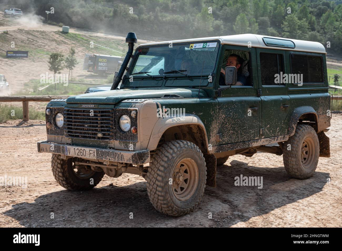 Modified Land Rover Defender crawler in the field Stock Photo - Alamy