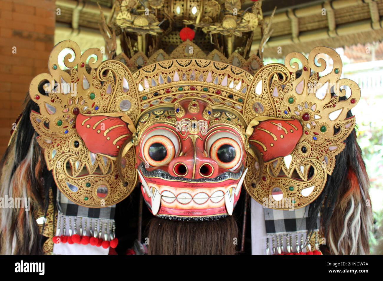 Closeup of balinese barong, a panther like creature in mythology Stock ...