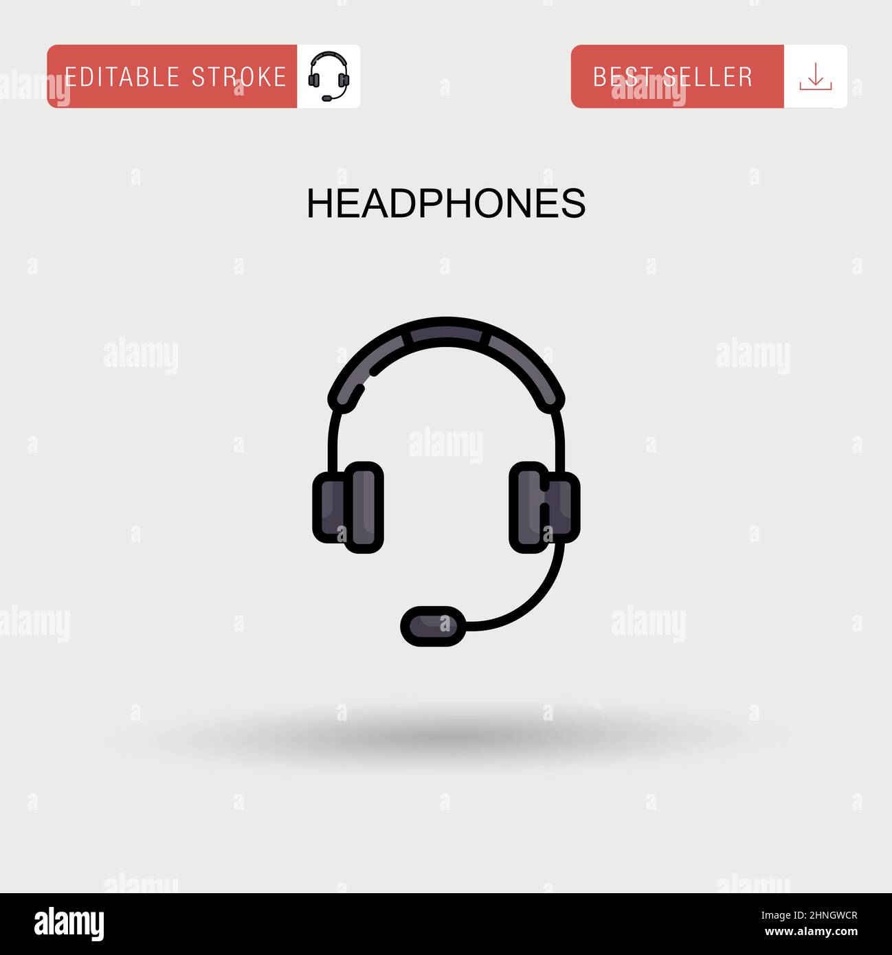 Black silhouette head headphones vector hi-res stock photography and ...