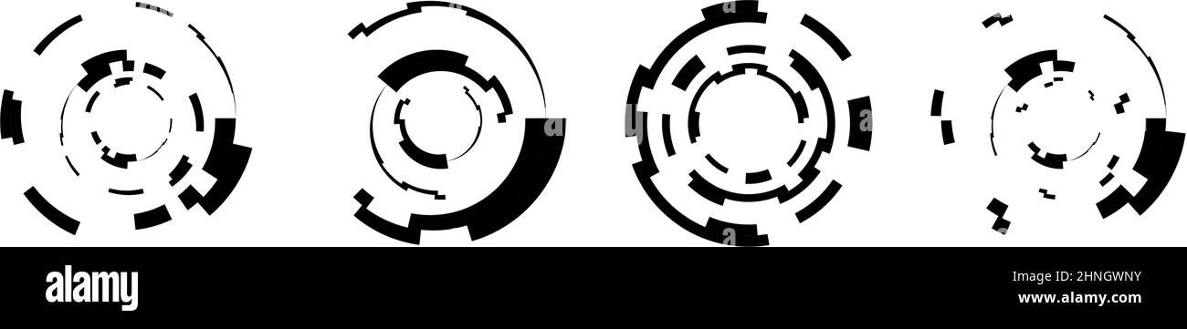 Set of abstract circle graphic. Geometric circle, ring design element ...