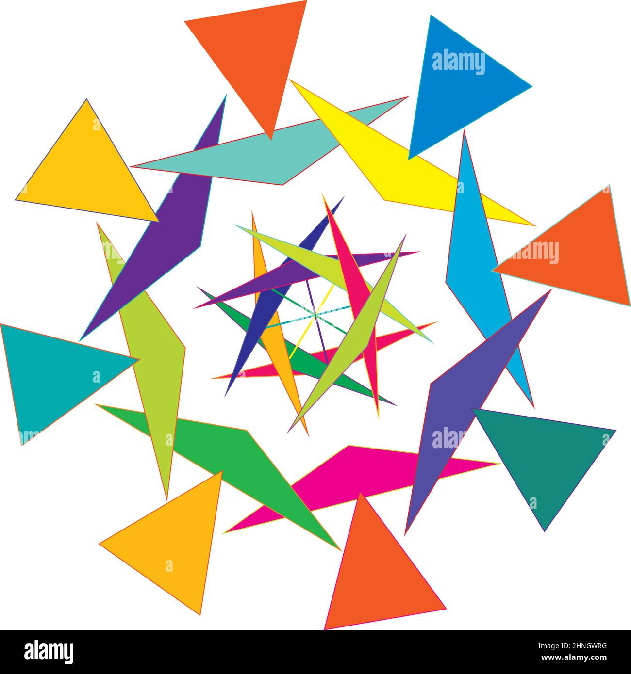 Colorful geometric abstract icon, symbol motif and mandala - stock ...